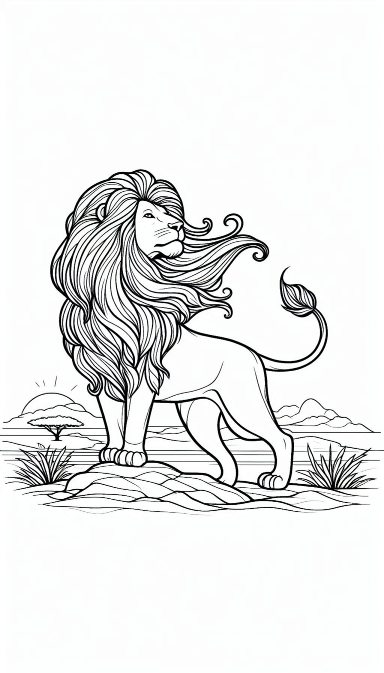 Lion Coloring Pages For Kids - KDCColoring.com