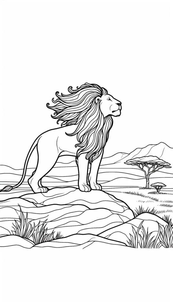 Lion Coloring Pages For Kids - KDCColoring.com