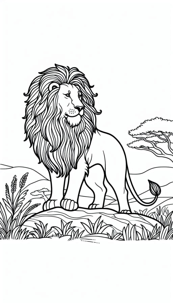Lion Coloring Pages For Kids - KDCColoring.com