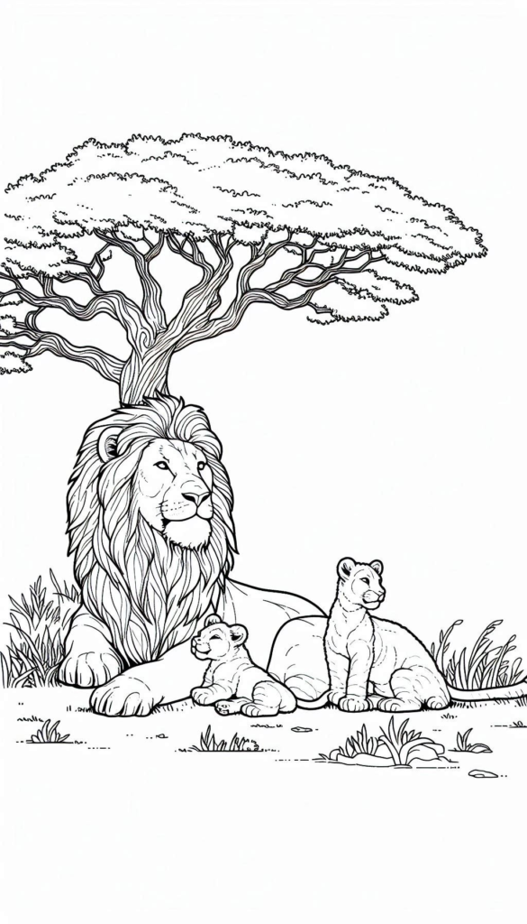 Lion Coloring Pages For Kids - KDCColoring.com