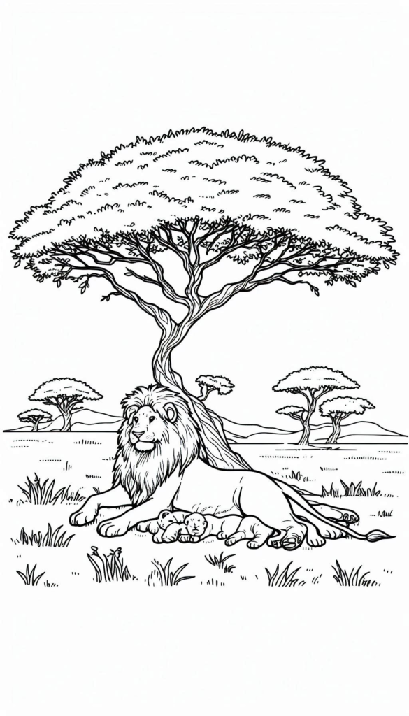 Lion Coloring Pages For Kids - KDCColoring.com