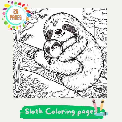 26 Sloth Coloring Pages For Kids (Free PDF Printables)